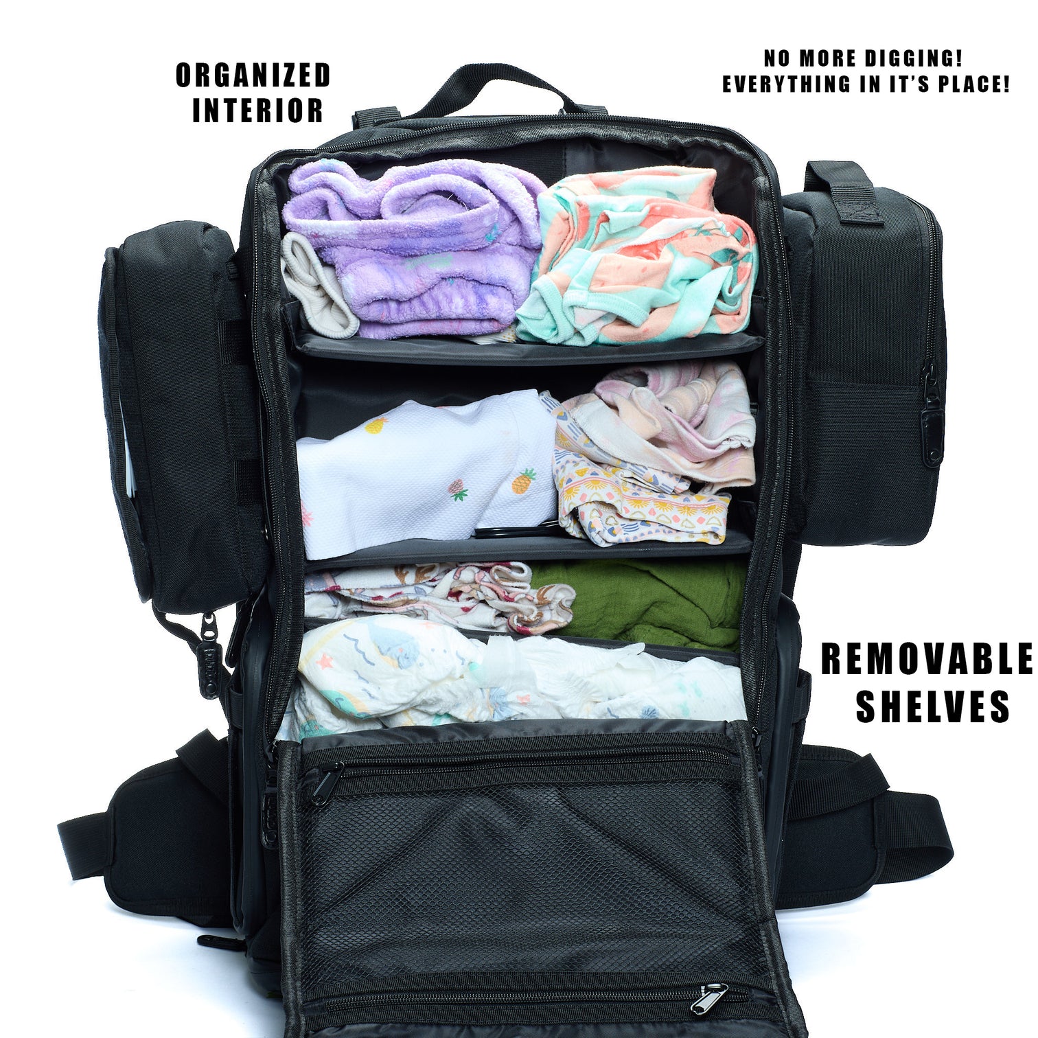The Adventure Diaper Bag Backpack™ Black – Dadio LLC